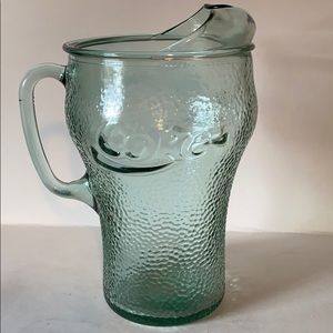 Coca Cola | Dining | Cocacola Coke 64 Oz Dimpled Ice Lip Glass Pitcher ...